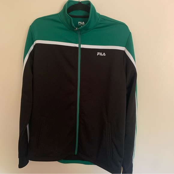 Fila | Jackets & Coats | Fila Track Jacket In Green Black And White ...